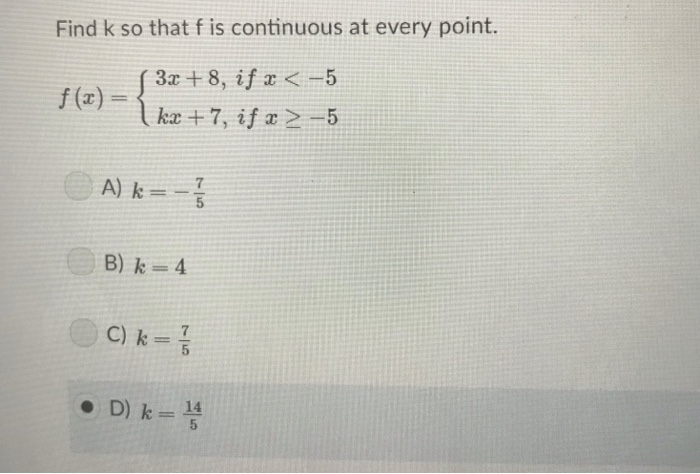 Solved Find all points where the function is discontinuous. | Chegg.com