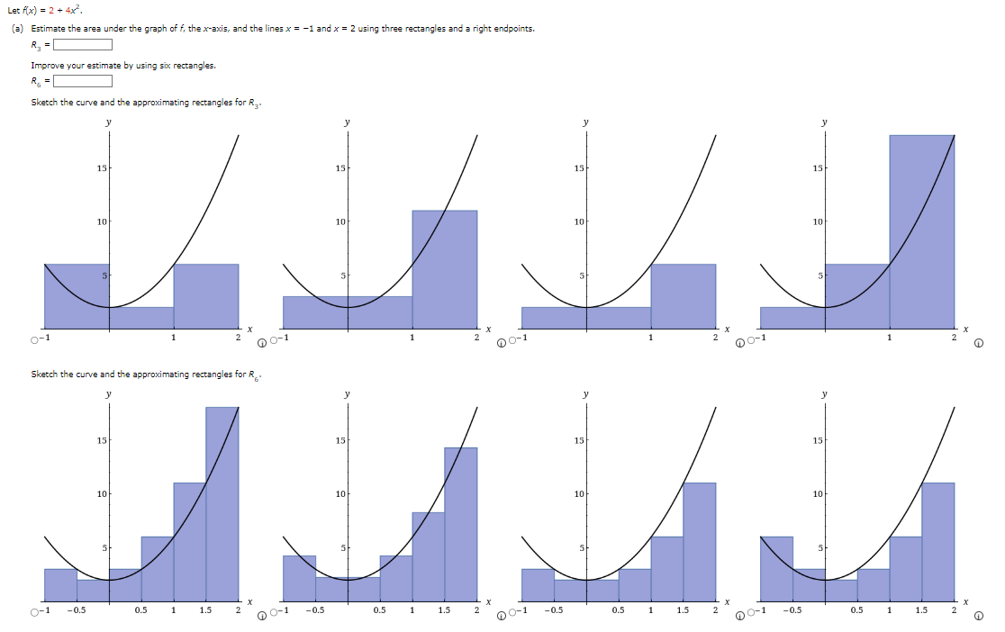 Solved Let f(x)=2+4x2 (a) Estimate the area under the graph | Chegg.com