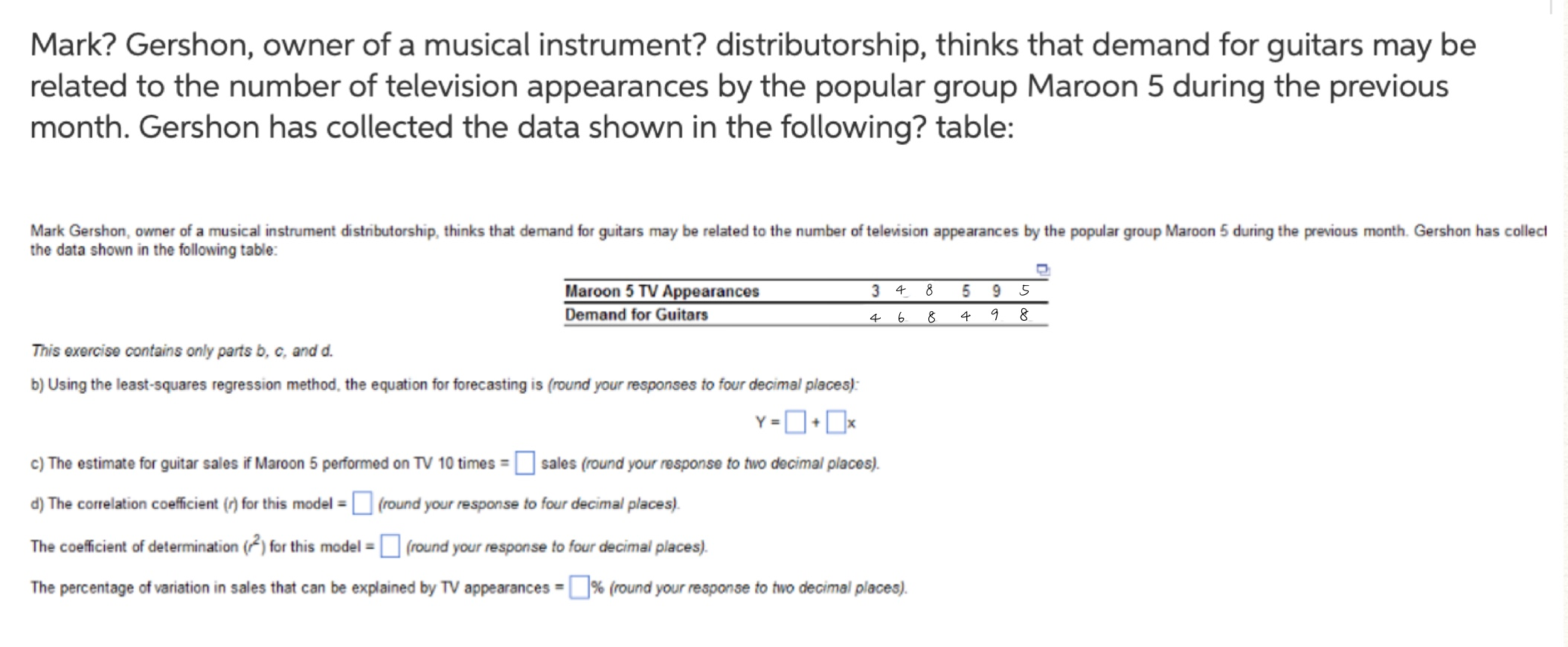 Solved Mark? Gershon, owner of a musical instrument? | Chegg.com