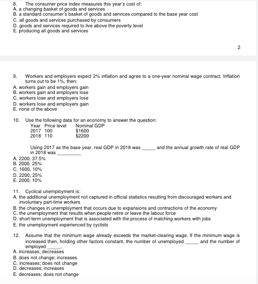 Solved 1 Nominal GDP is measured in prices and real GDP is | Chegg.com