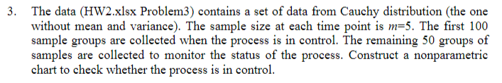 The data (HW2.xlsx Problem3) contains a set of data | Chegg.com