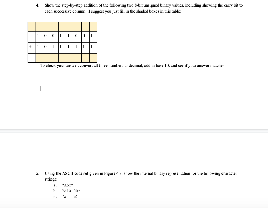 Solved 4 Show the step-by-step addition of the following two | Chegg.com