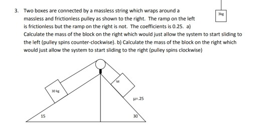 Solved 27 3. Two boxes are connected by a massless string | Chegg.com