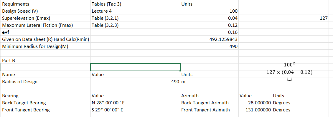 Solved Tangent Length Length of Curve PI PI A C= 2 *T[ *R PA | Chegg.com