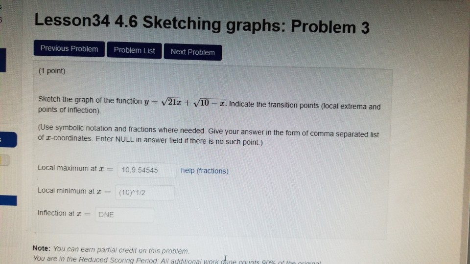 Solved Lesson34 4.6 Sketching graphs: Problem 3 Previous | Chegg.com