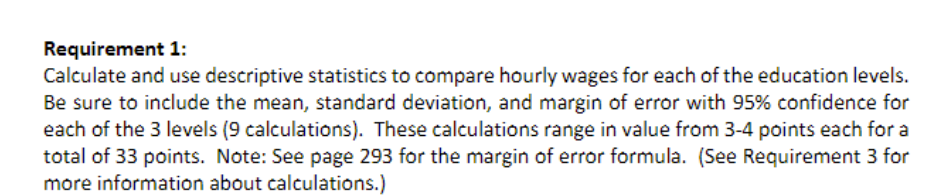 Solved What is the Margin of Error for each of the 3 data | Chegg.com