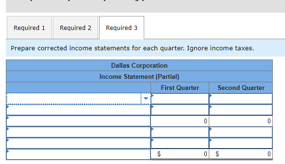 Solved Dallas Corporation prepared the following two income | Chegg.com