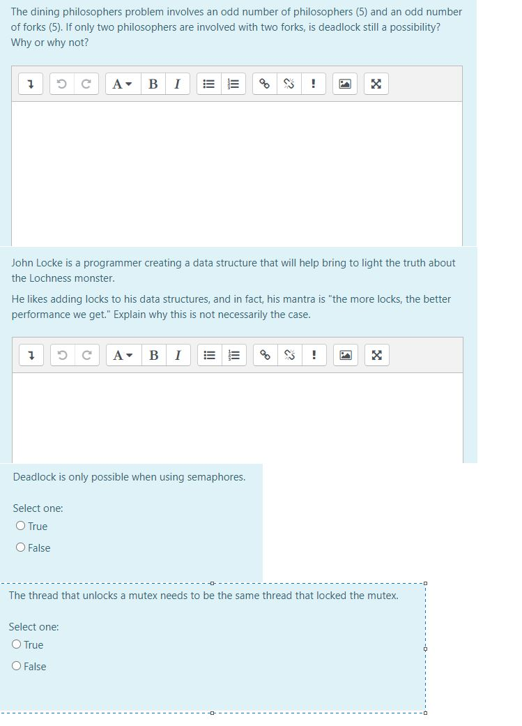 Solved The dining philosophers problem involves an odd | Chegg.com