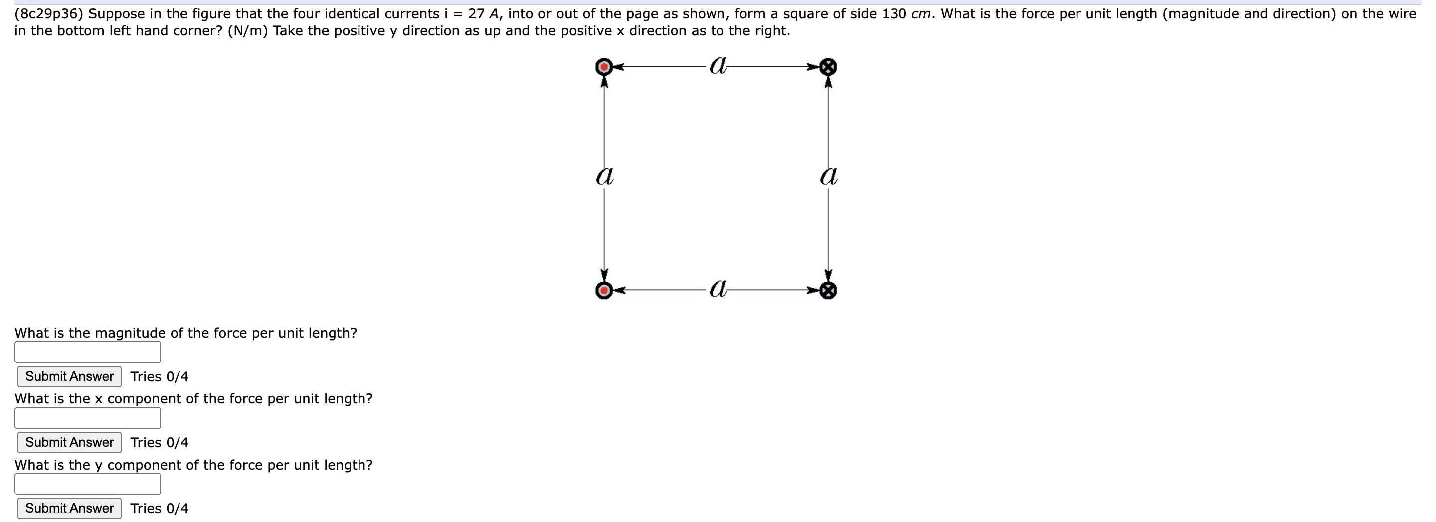 Solved What is the mannitude of the force per unit length? | Chegg.com