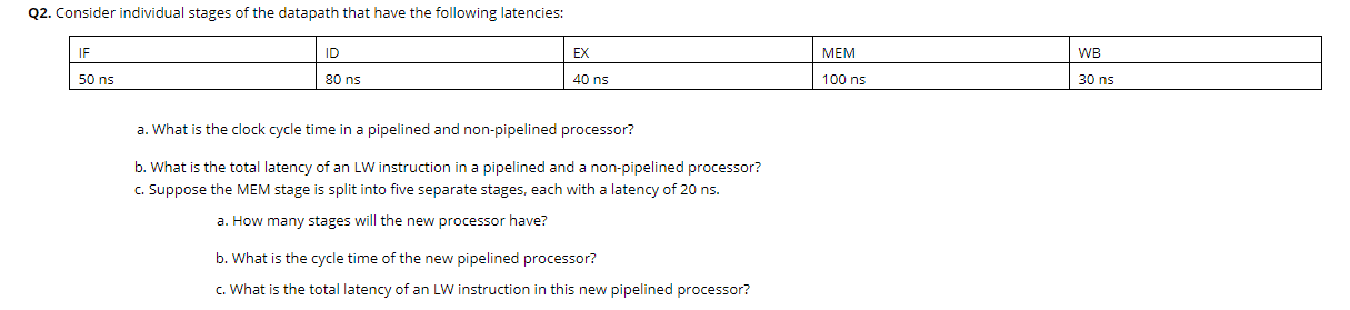 Solved Please help with my computer architecture homework! | Chegg.com