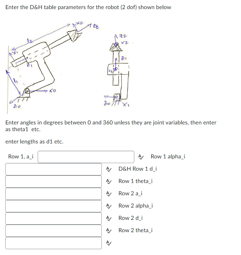 Solved This is for Forward Kinematics using the ( | Chegg.com