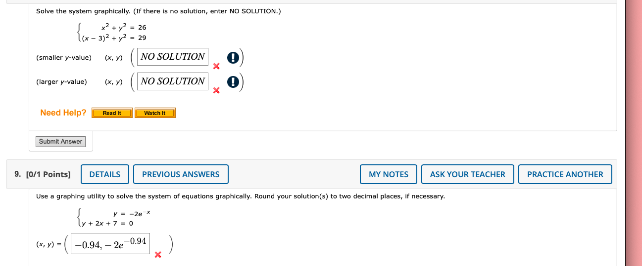 Solved Solve the system graphically. (If there is no | Chegg.com
