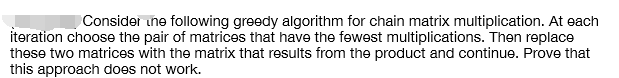 Consider ine following greedy algorithm for chain | Chegg.com