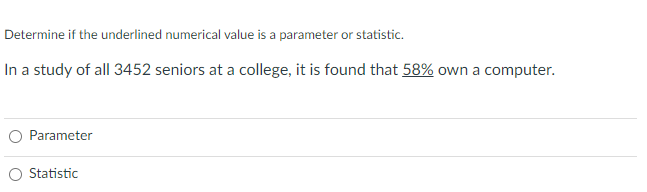 Solved Determine if the underlined numerical value is a | Chegg.com