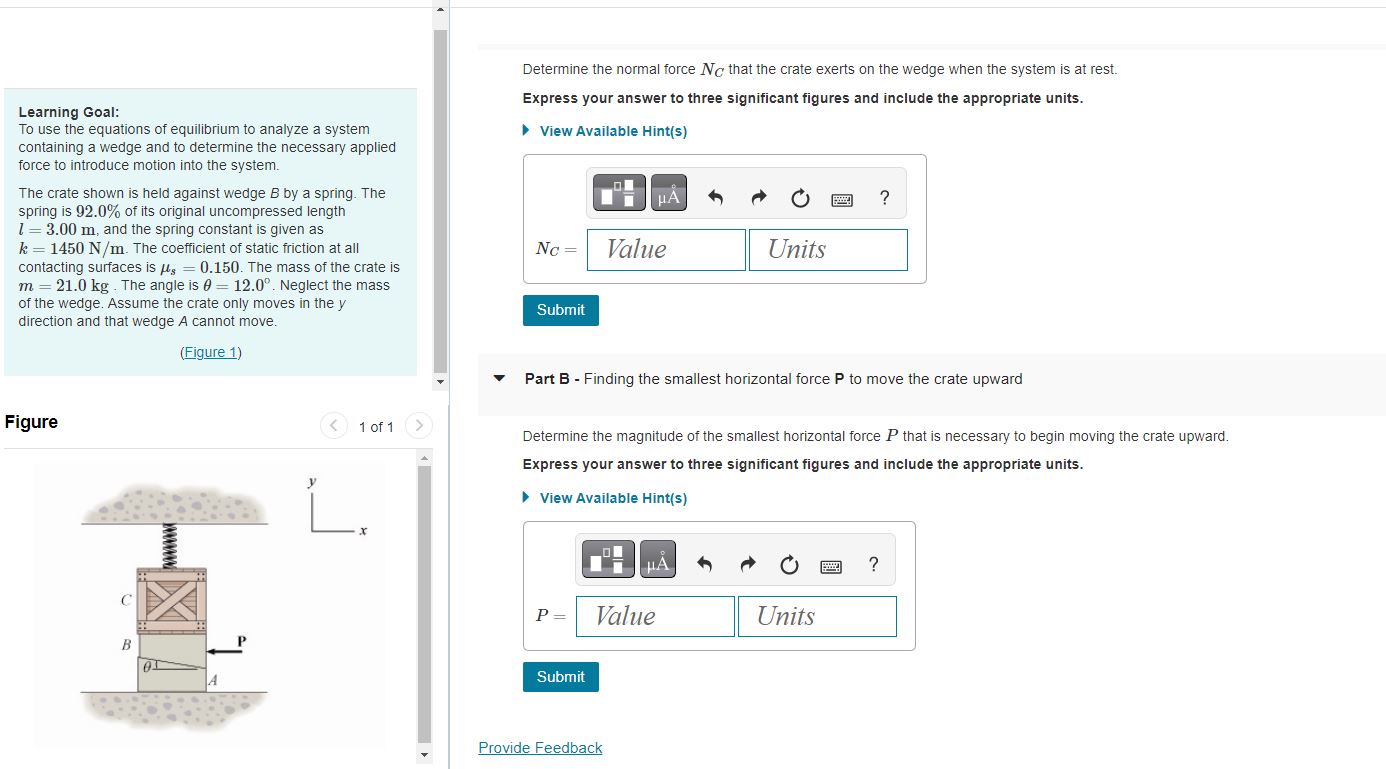 Solved Learning Goal: To use the equations of equilibrium to | Chegg.com