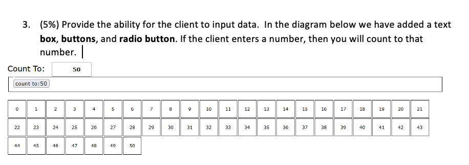 Solved 3. (5%) Provide the ability for the client to input | Chegg.com