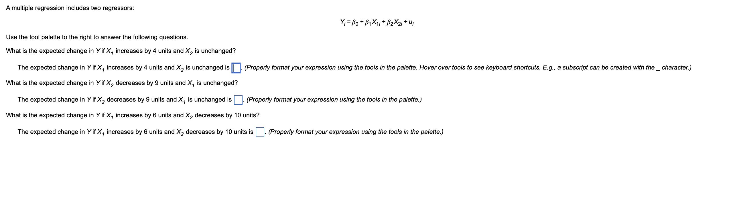Solved A multiple regression includes two regressors: Y; = | Chegg.com