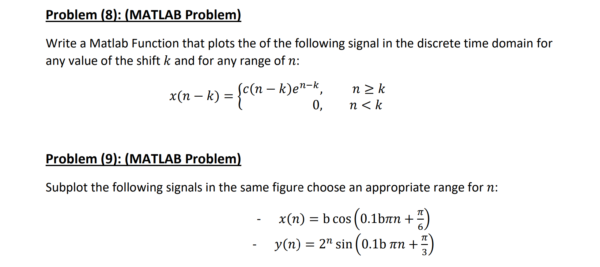 Solved Problem 8 Matlab Problem Write A Matlab Function 6131