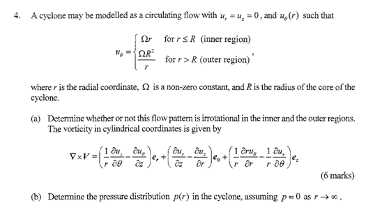 Solved A cyclone may be modelled as a circulating flow with | Chegg.com