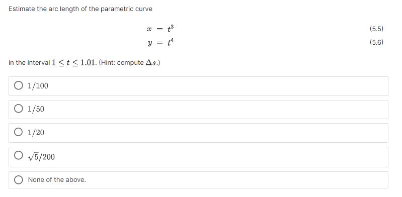 Solved Estimate the arc length of the parametric curve | Chegg.com