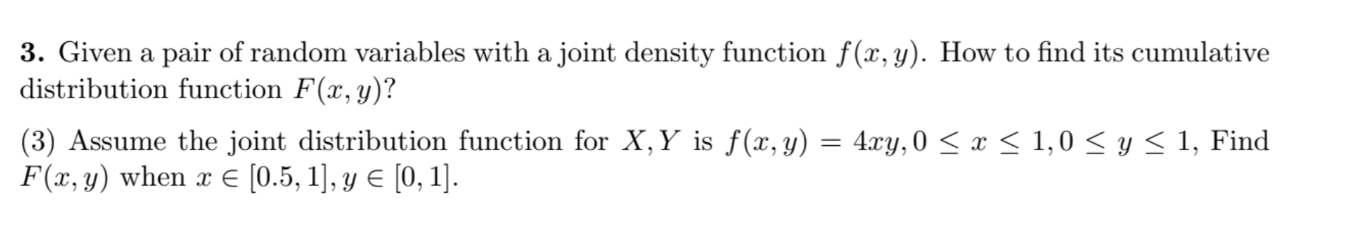 Solved 3. Given a pair of random variables with a joint | Chegg.com