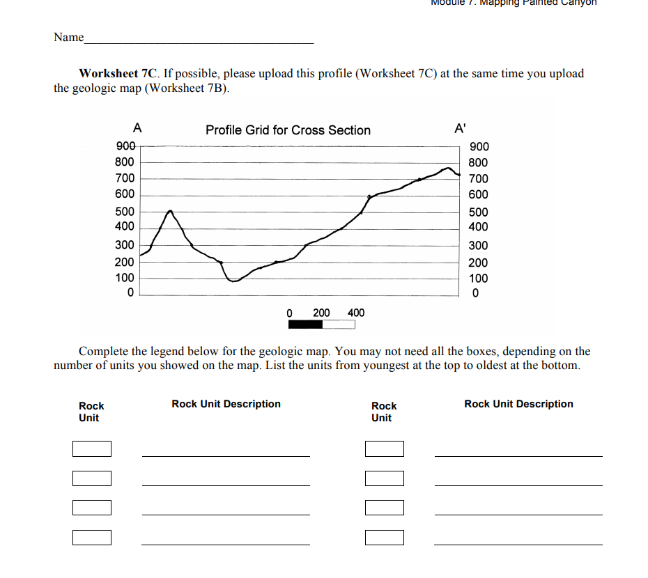 Solved Module 7. Mapping Painted Canyon Name Topographic Map | Chegg.com