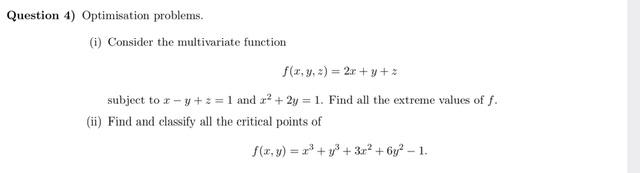 Solved I Consider The Multivariate Function