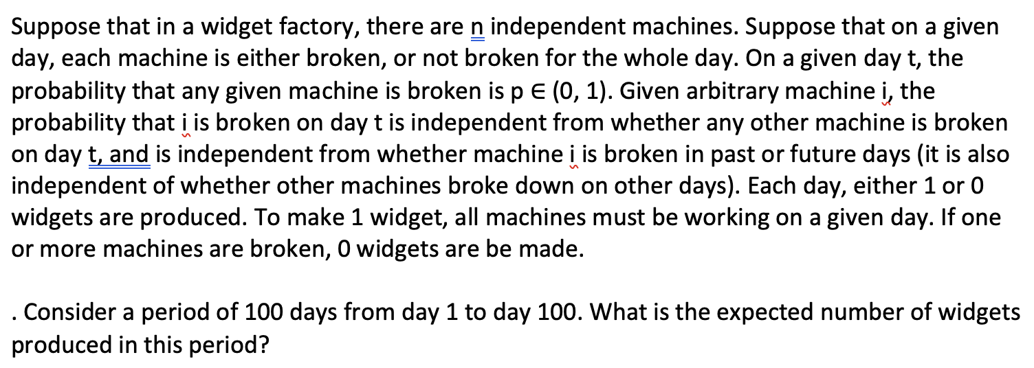 Solved Suppose that in a widget factory, there are n | Chegg.com