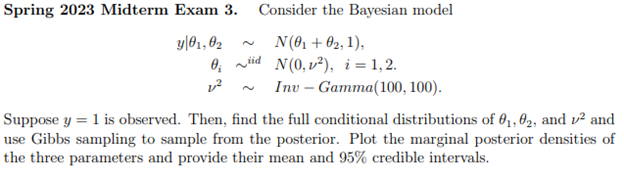 Solved Spring 2023 Midterm Exam 3. Consider the Bayesian | Chegg.com