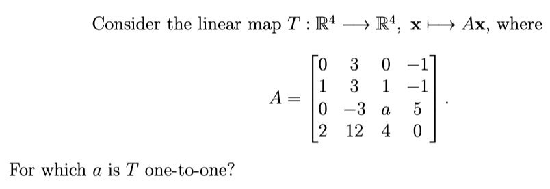 Solved Consider the linear map | Chegg.com