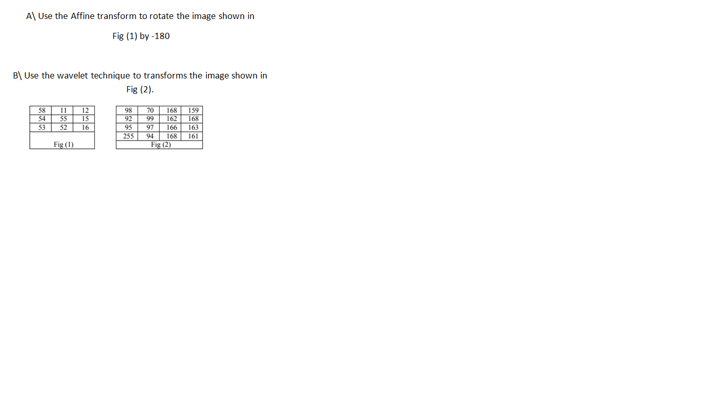 Solved Al Use the Affine transform to rotate the image shown | Chegg.com