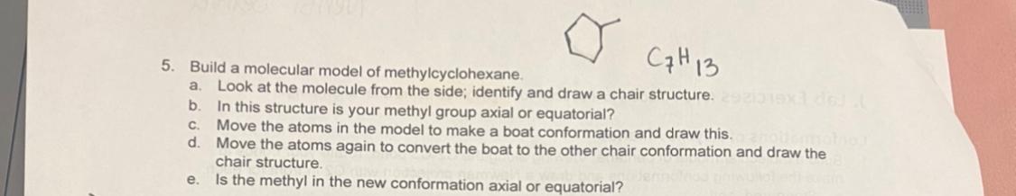Solved 6. Build models of cis-3-methylcyclohexanol and | Chegg.com