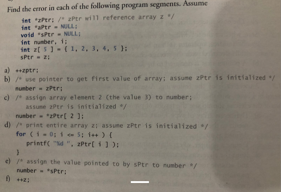 Solved find the error in the source code snippet of the | Chegg.com