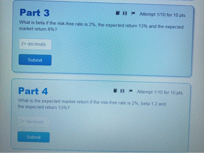 Solved Problem 11 Intro Use the expected return-beta | Chegg.com