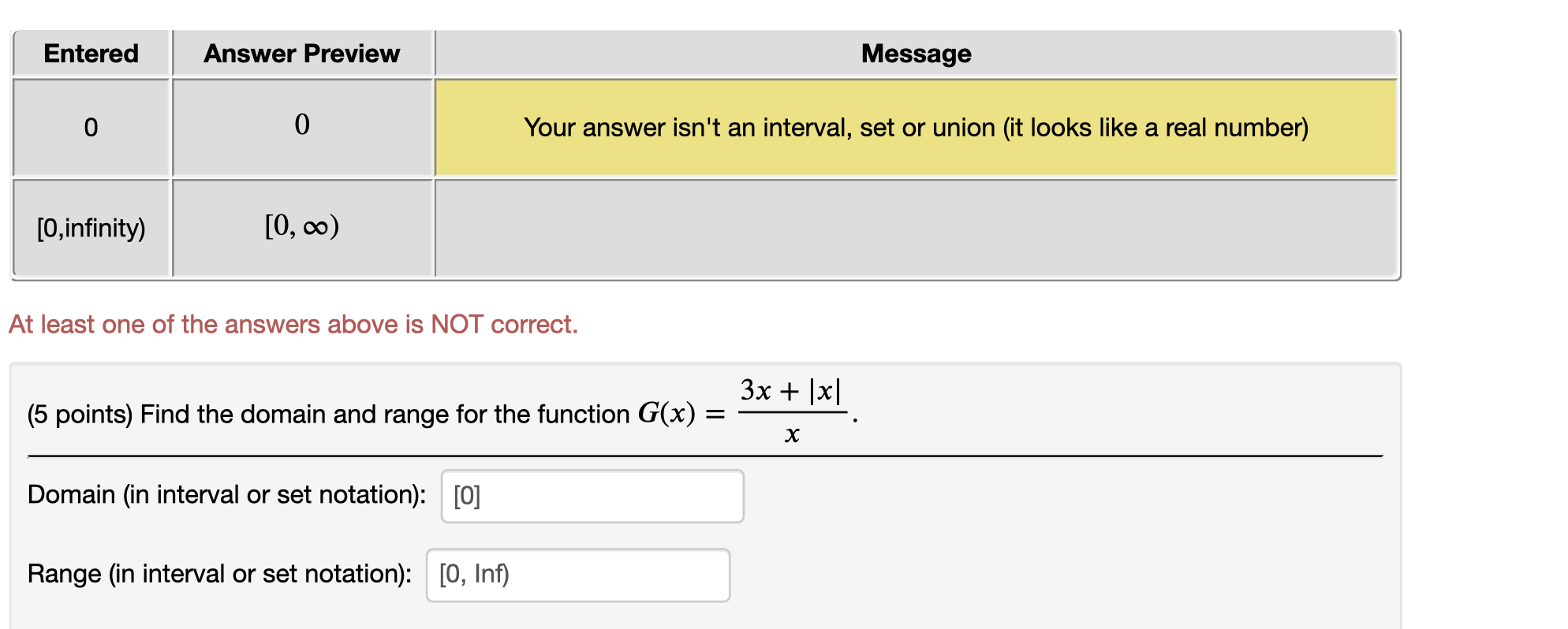 Solved Entered Answer Preview Message 0 0 Your answer isn't | Chegg.com