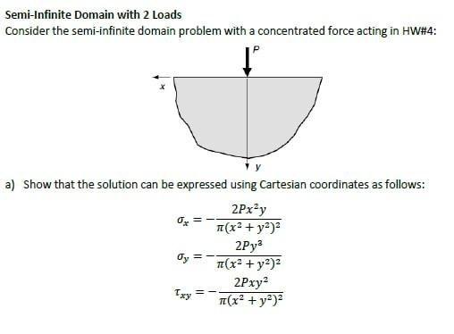 Solved Semi-Infinite Domain with 2 Loads Consider the | Chegg.com