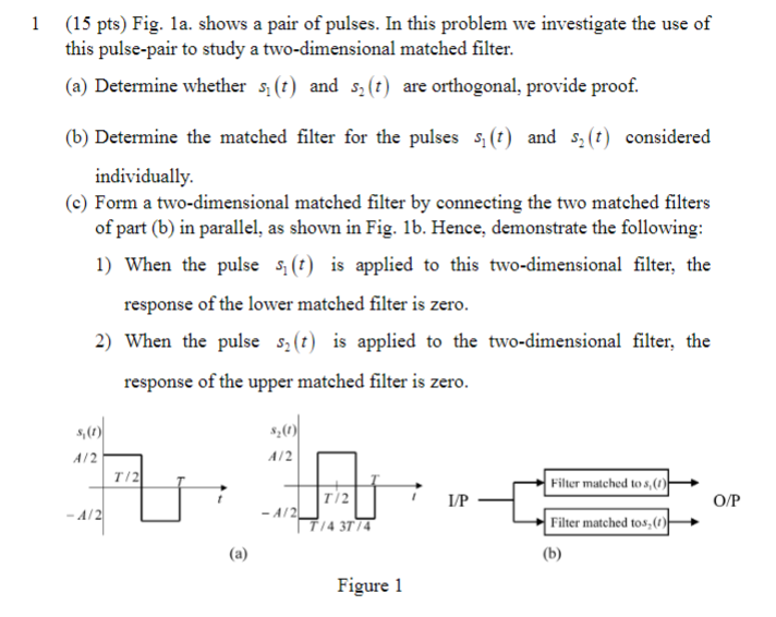 Solved ( 15 pts) Fig. 1a. shows a pair of pulses. In this | Chegg.com