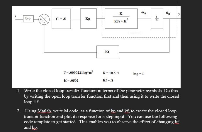 Part 1: Position Response to a Step Input - By | Chegg.com