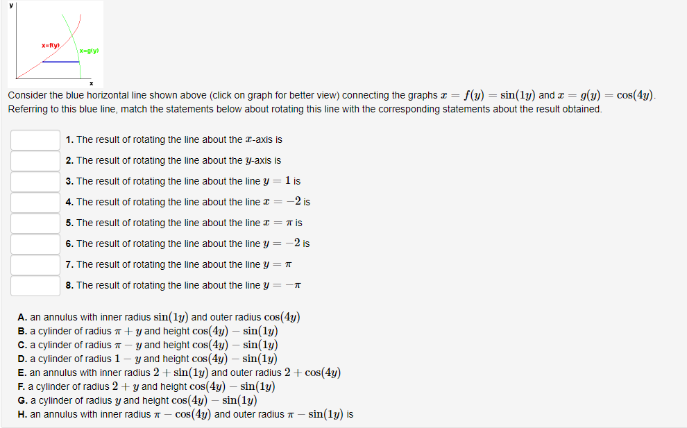 Solved x=fy x=gły) Consider the blue horizontal line shown | Chegg.com