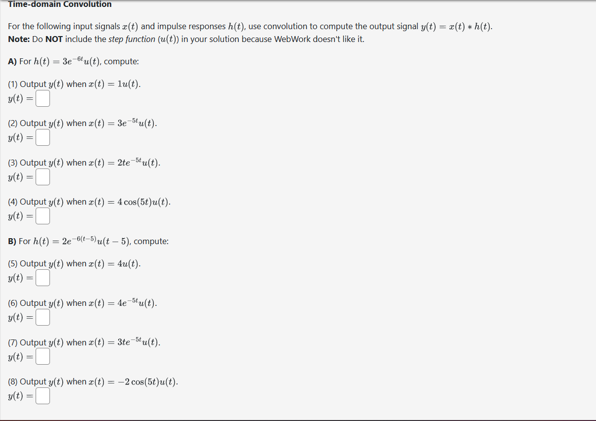 Solved Impulse Response, Time Domain and Convolution | Chegg.com