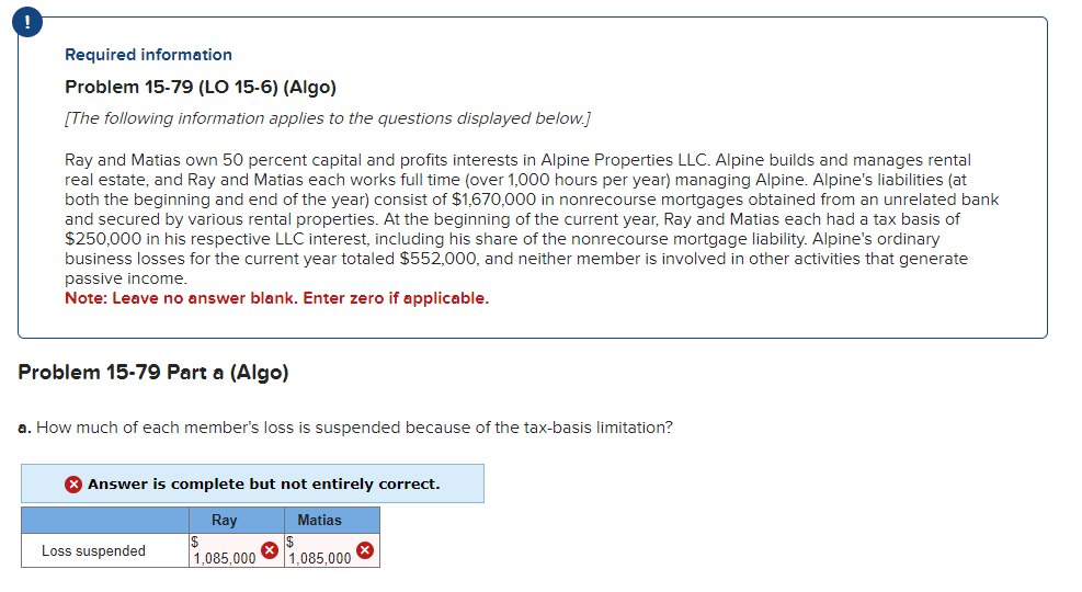 Solved Required information Problem 15-79 (LO 15-6) (Algo) | Chegg.com