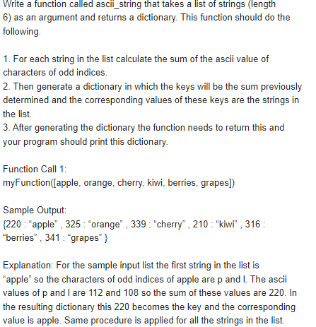 Solved Write a function called ascii_string that takes a | Chegg.com