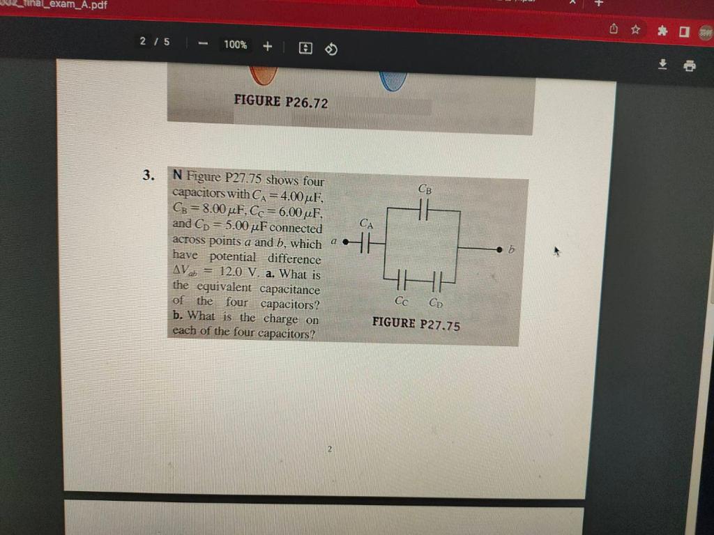Solved _exam_A.pdf 2/5 3. 100% FIGURE P26.72 N Figure P27.75 | Chegg.com
