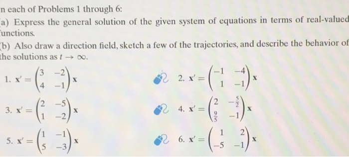 Solved n each of Problems 1 through 6: a) Express the | Chegg.com