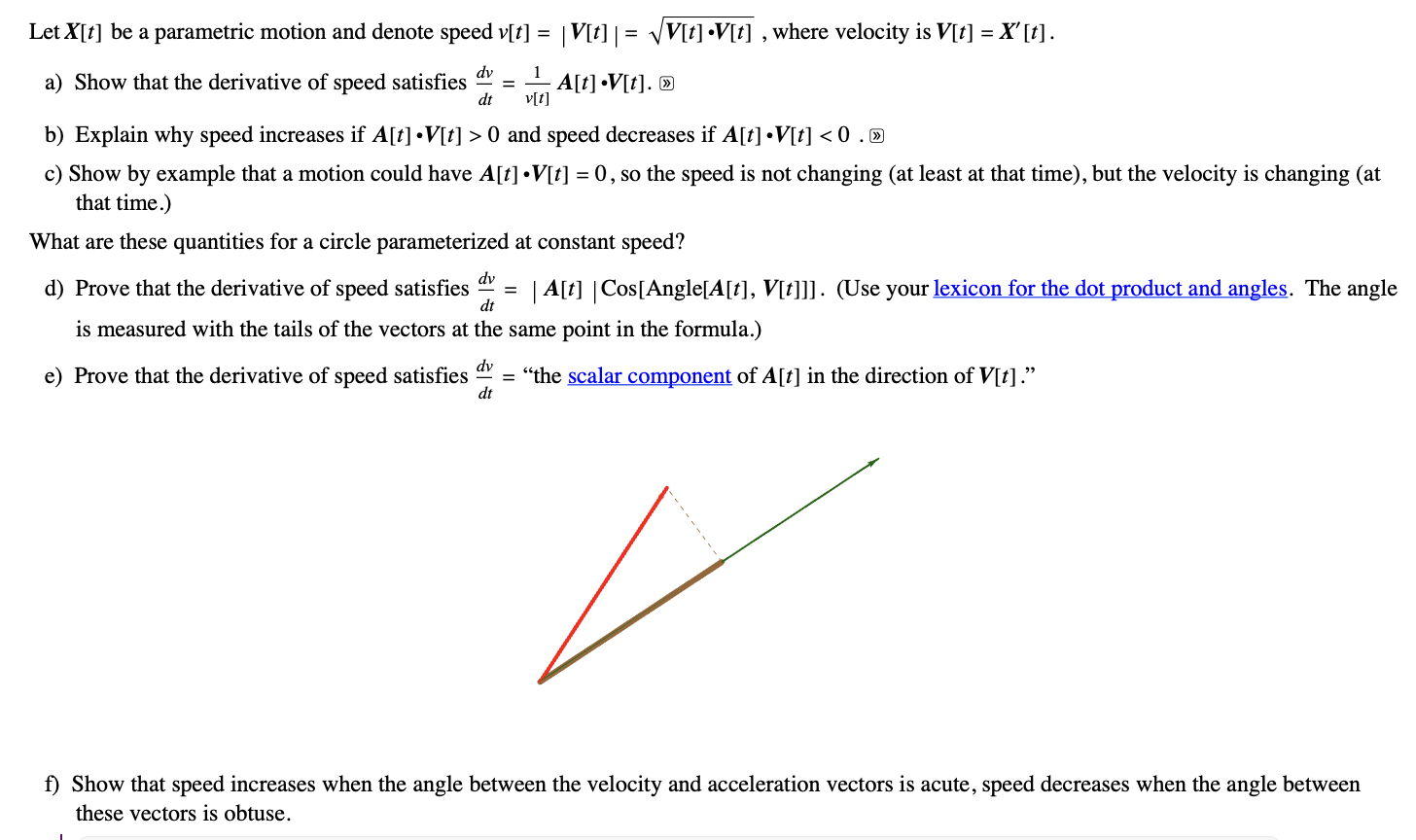 Let X[t] be a parametric motion and denote speed | Chegg.com