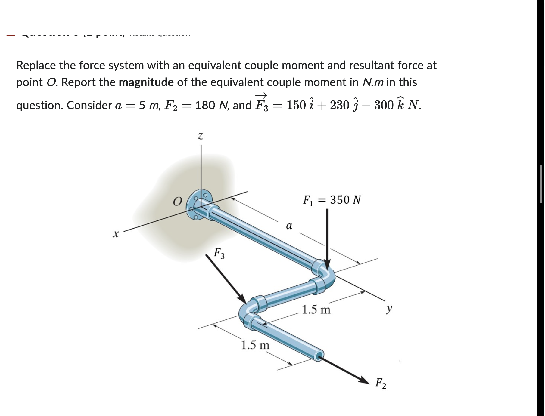Solved Replace the force system with an equivalent couple | Chegg.com