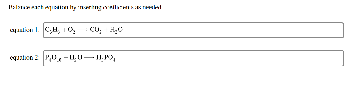 Solved Balance each equation by inserting coefficients as | Chegg.com