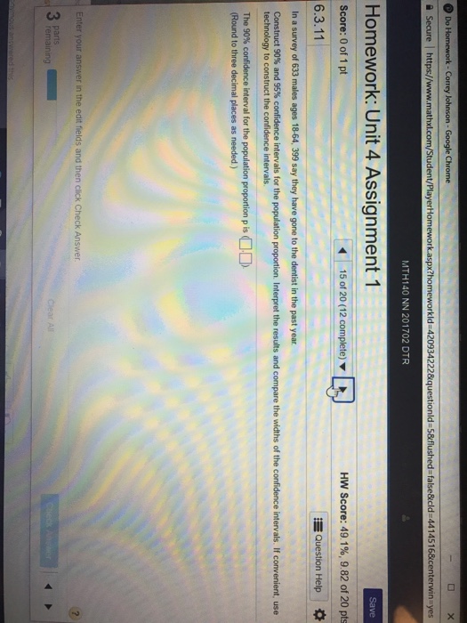 Solved Do Homework Correy Johnson Google Chrome rHomework | Chegg.com