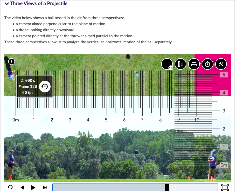 Solved Three Views of a Projectile The video below shows a | Chegg.com