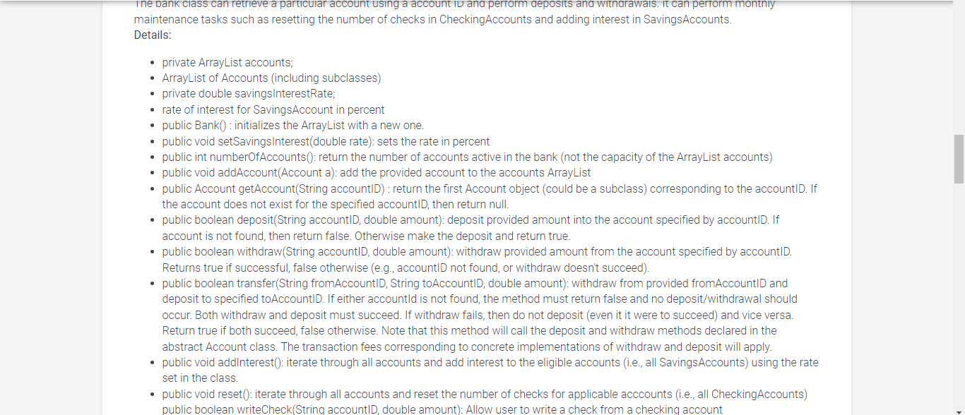 Solved Note: The TestBank.java code given in image is | Chegg.com